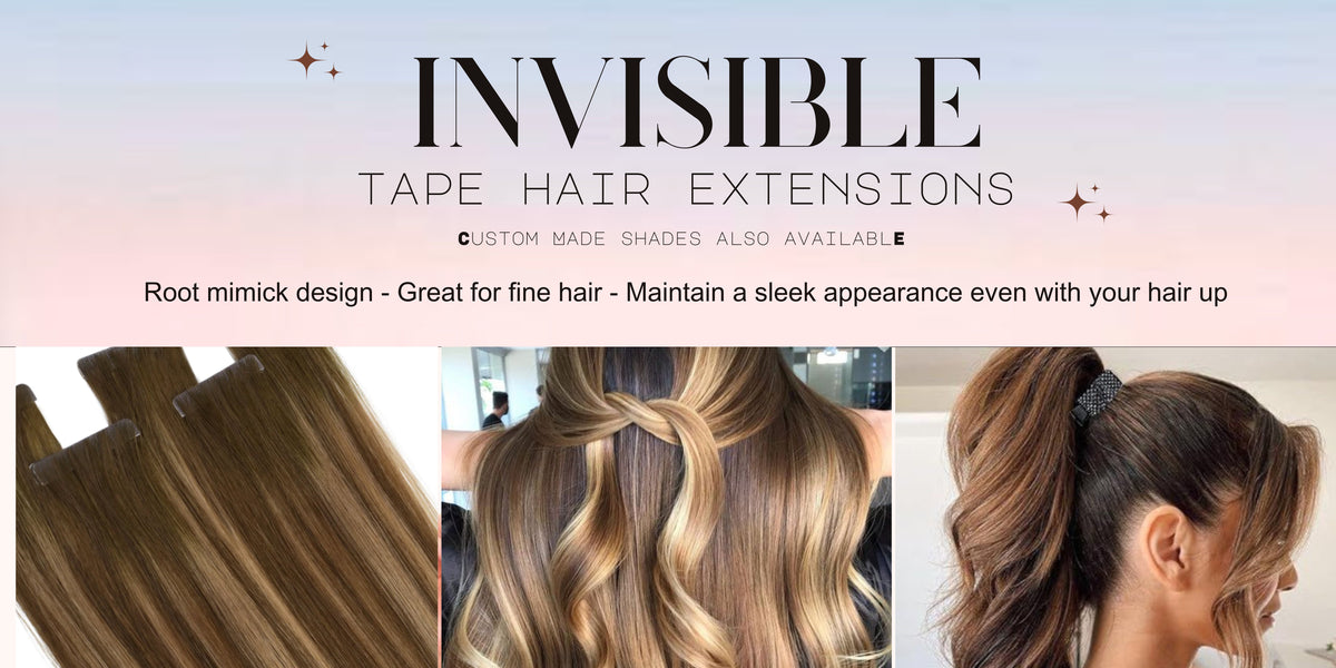 Invisible tape hair extensions | Skin weft hair extensions | Tape-in ...