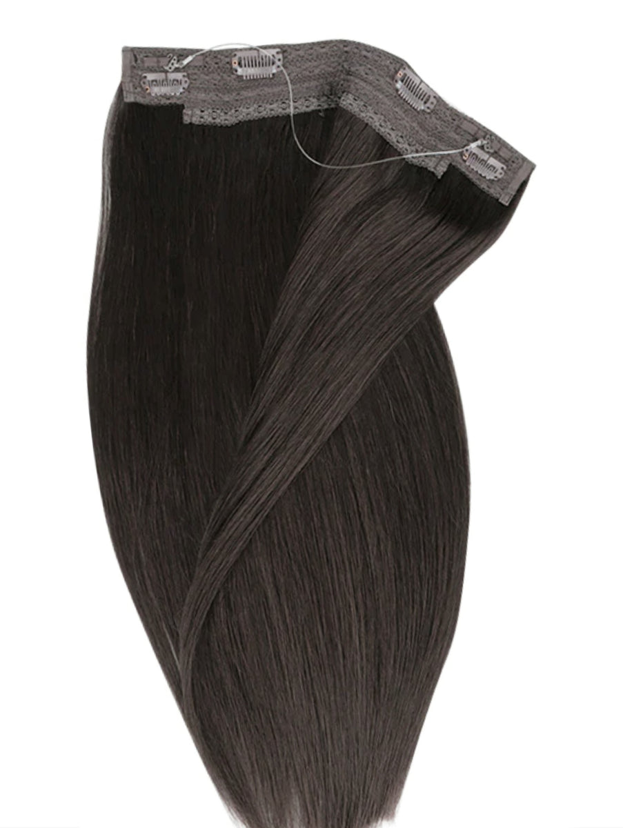 #1R NATURAL BROWN FLIP IN HALO HAIR EXTENSIONS – Pure Tape Hair Extensions